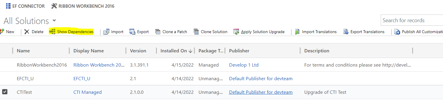 Delete Existing Solution (On-Prem)