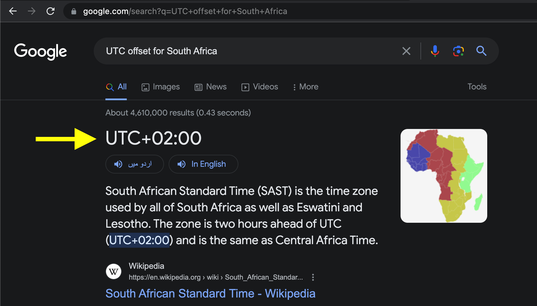 UTC Offset - Reports