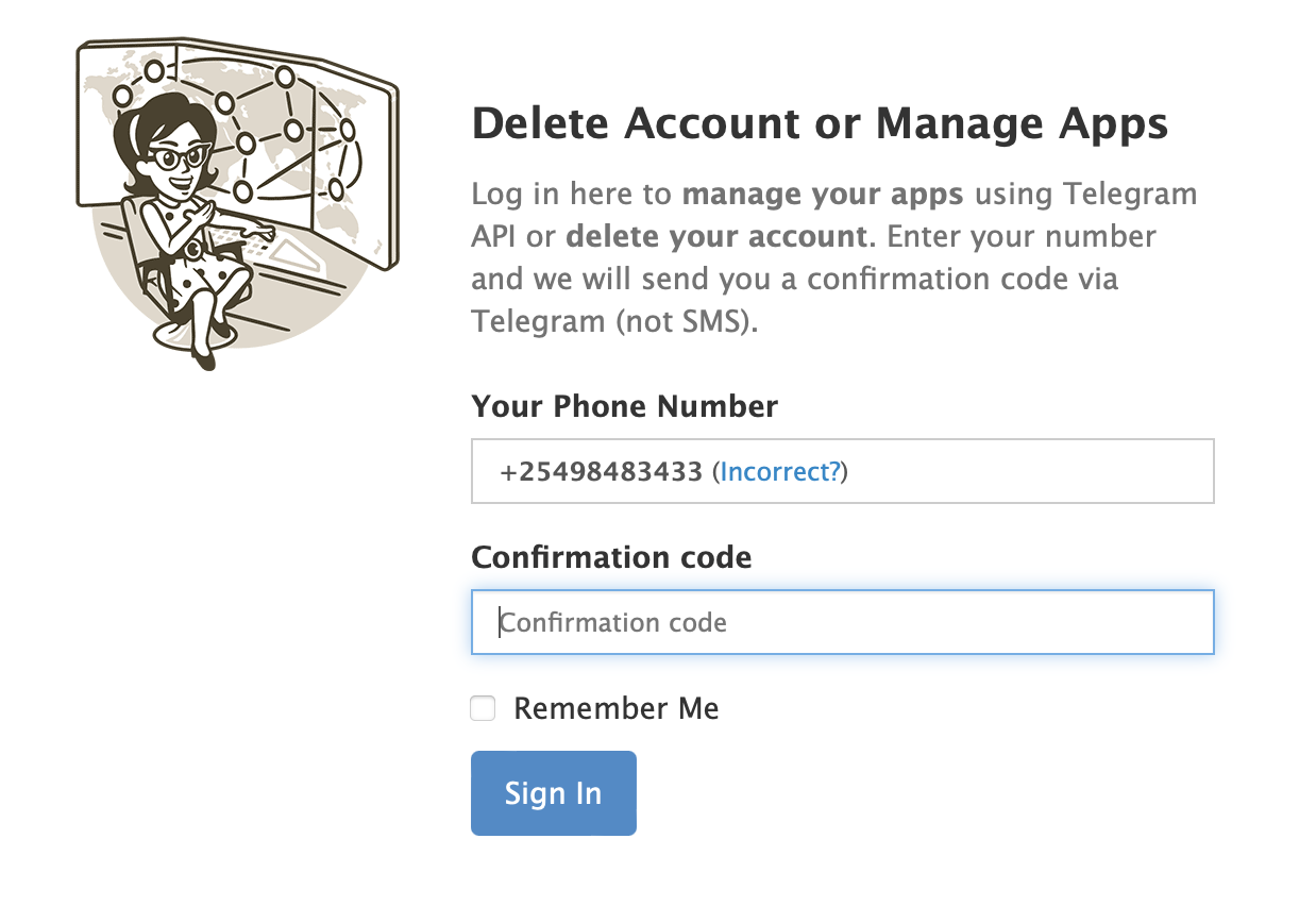 Telegram App Registration Process